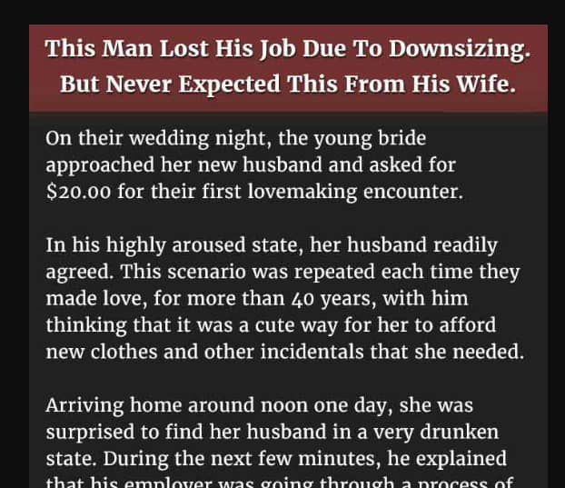 MAN LOSES JOB… - Story